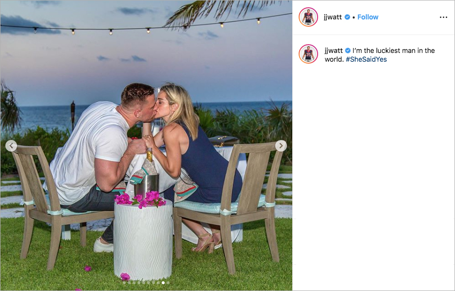NFL Player JJ Watt Is Engaged to Kealia Ohai - Inside Weddings
